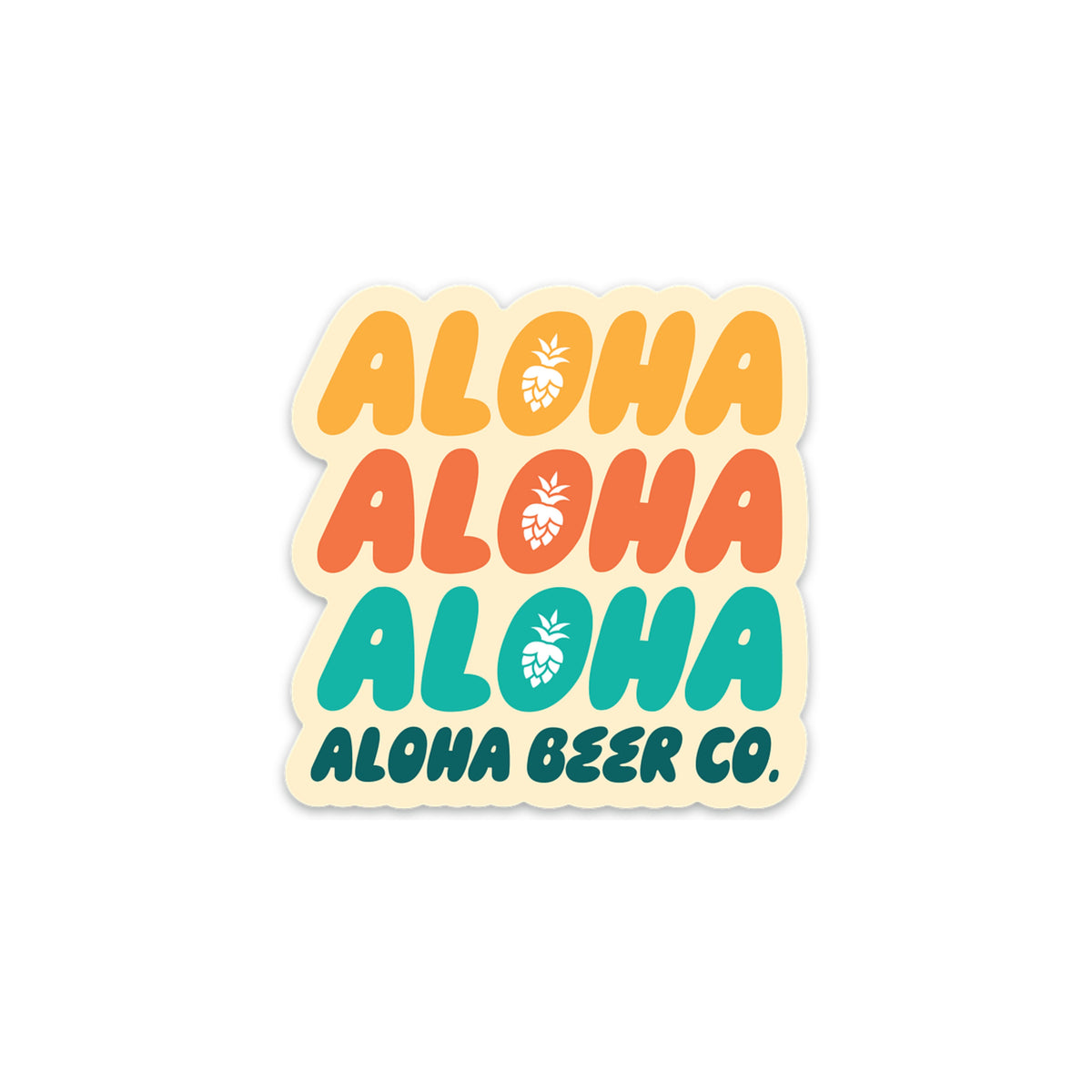 Triple Aloha Sticker – Aloha Beer