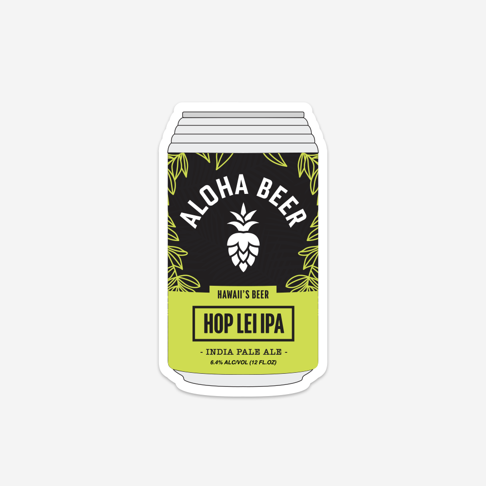 Hop Lei IPA Can Sticker – Aloha Beer