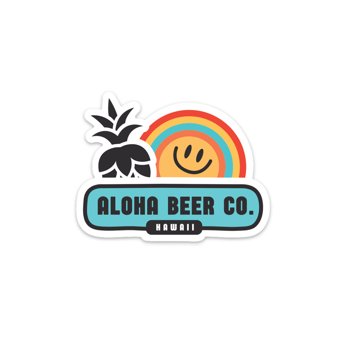 Smiley Rainbow Sticker – Aloha Beer